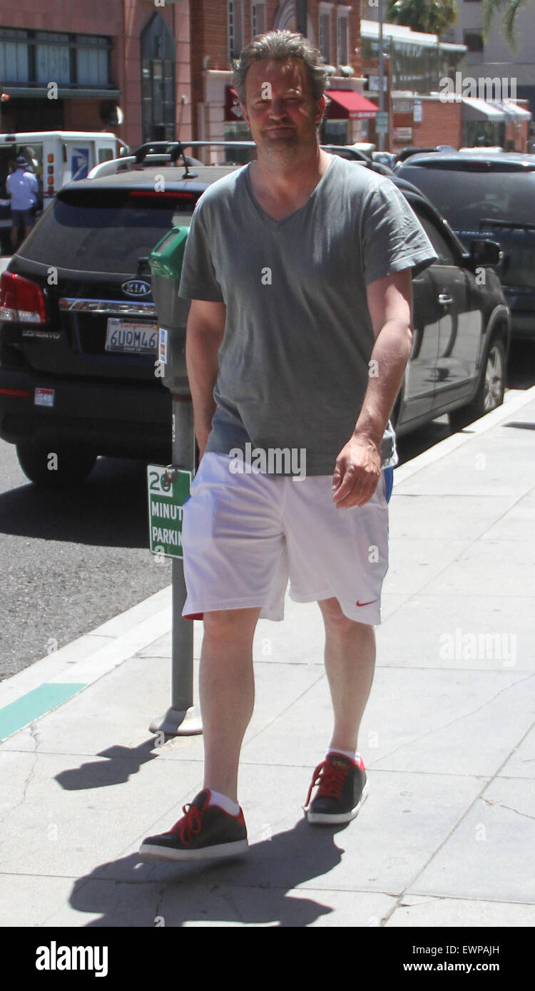 Matthew Perry out and about running errands in Beverly Hills dressed ...