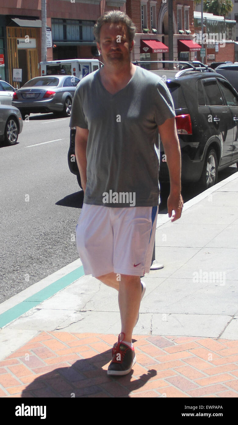 Matthew Perry out and about running errands in Beverly Hills dressed ...