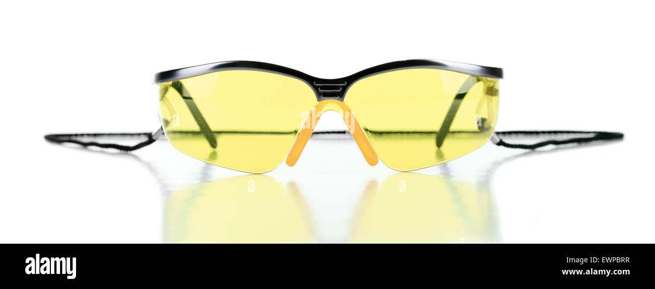 Yellow safety glasses isolated on the white background Stock Photo - Alamy