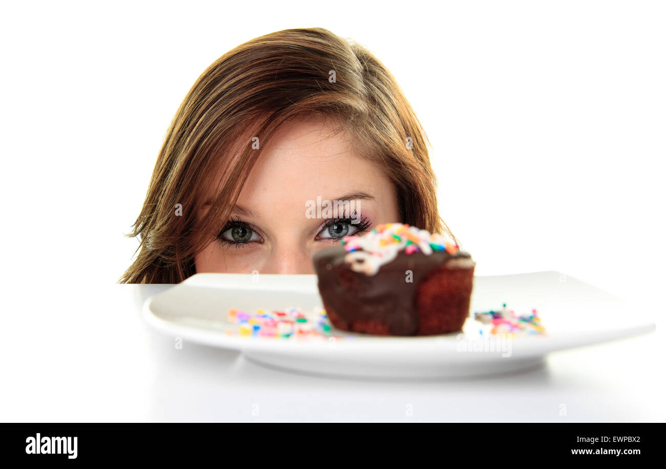 Attractive girl choose cake hi-res stock photography and images - Alamy