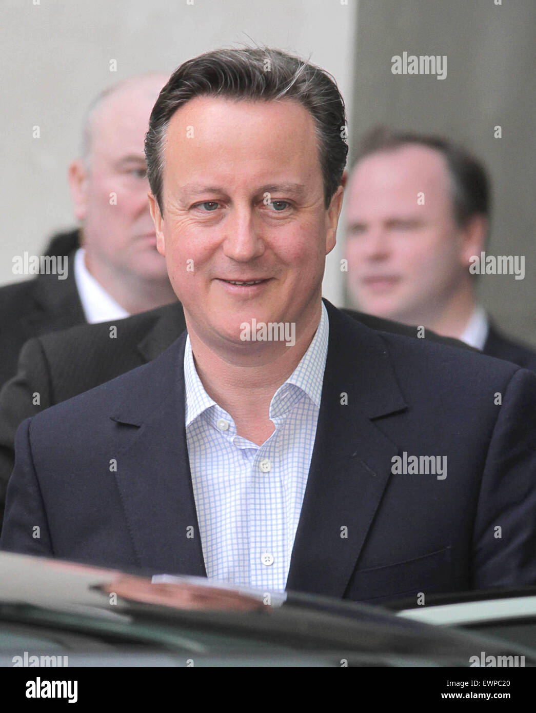 Prime Minister David Cameron leaving the BBC studios Featuring: David ...