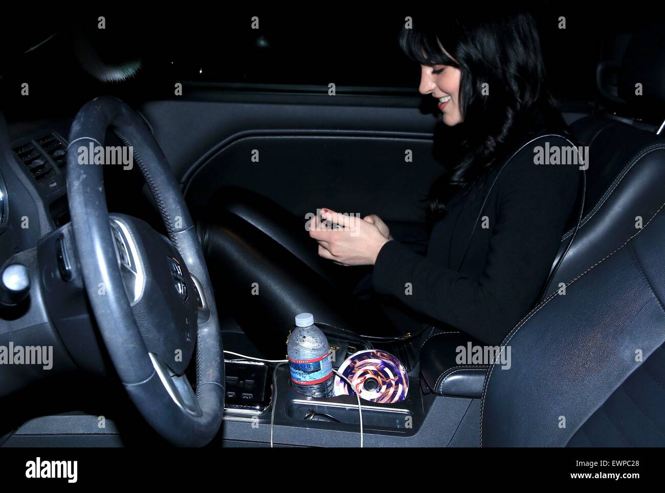 Ali Lohan texts on her cell phone in her car as she leaves Chateau ...