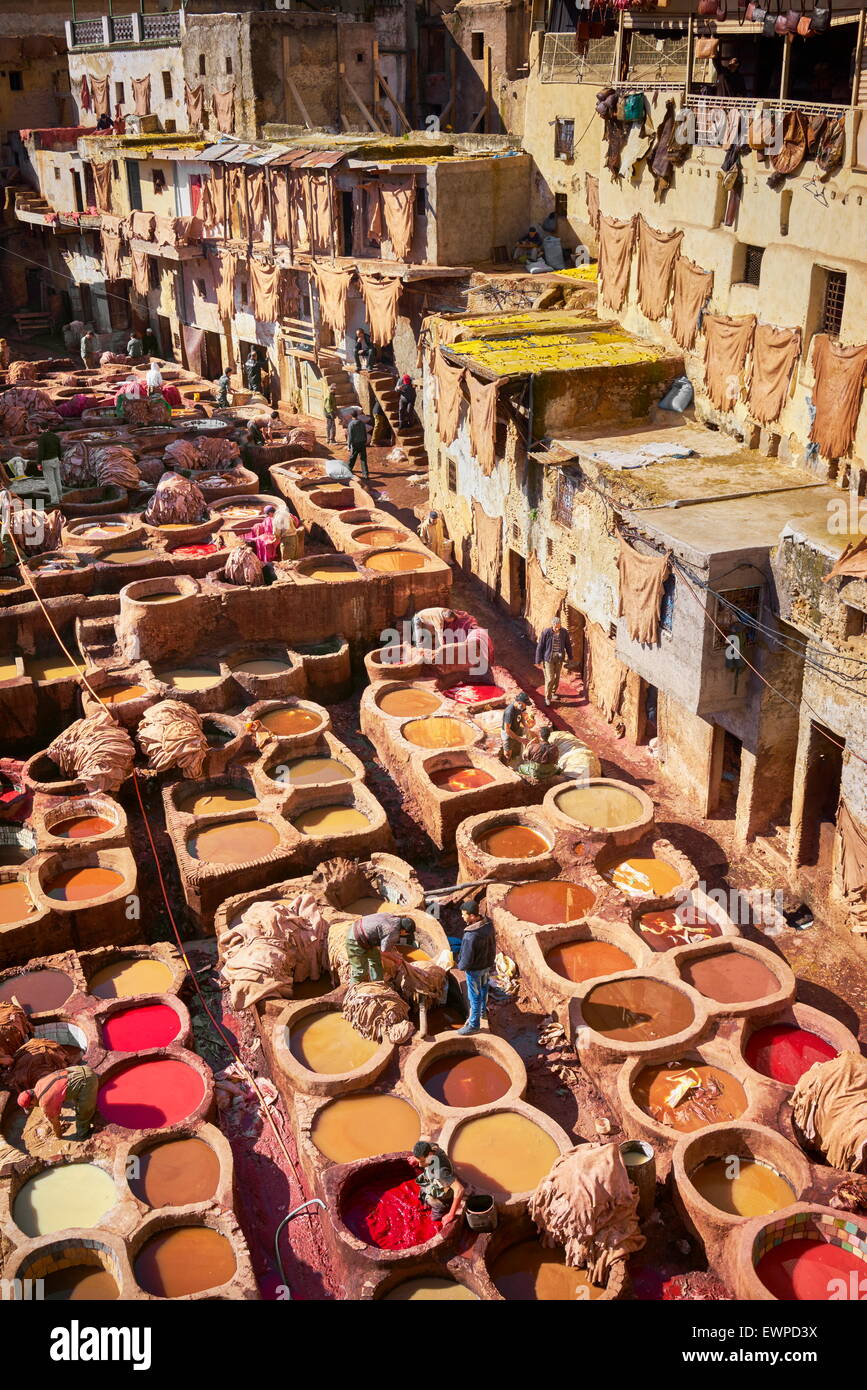 Fez tannery hi-res stock photography and images - Alamy
