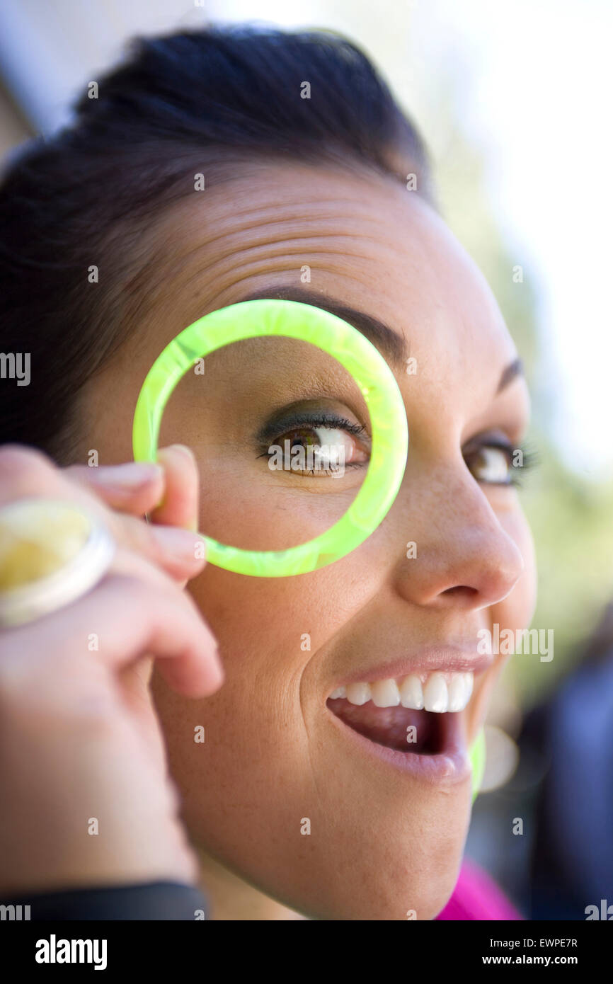 Silly portrait of woman mugging the camera Stock Photo - Alamy