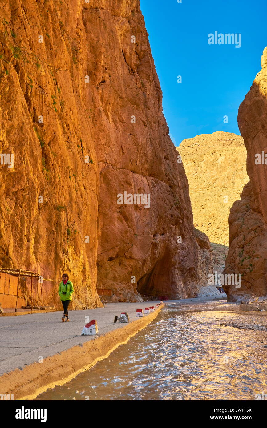 Todra Gorge, natural ravine near Tinerhil. Atlas Mountain region ...