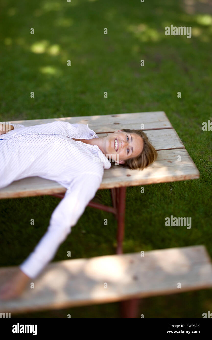 Laying down portrait hi-res stock photography and images - Alamy