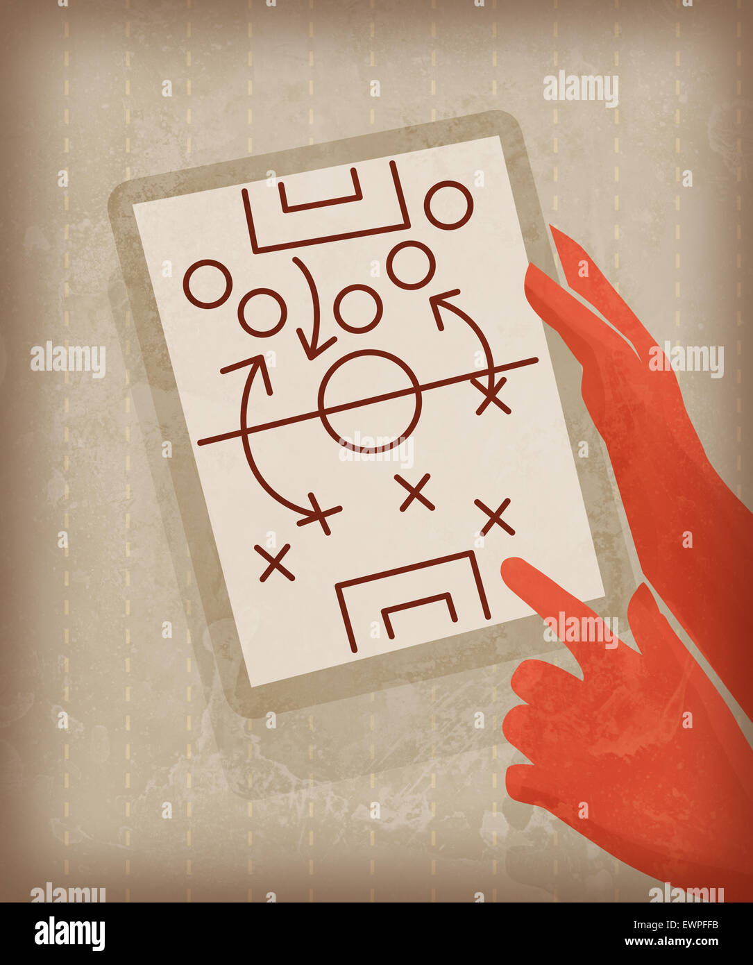 Illustration image of businessman drawing game strategy Stock Photo - Alamy
