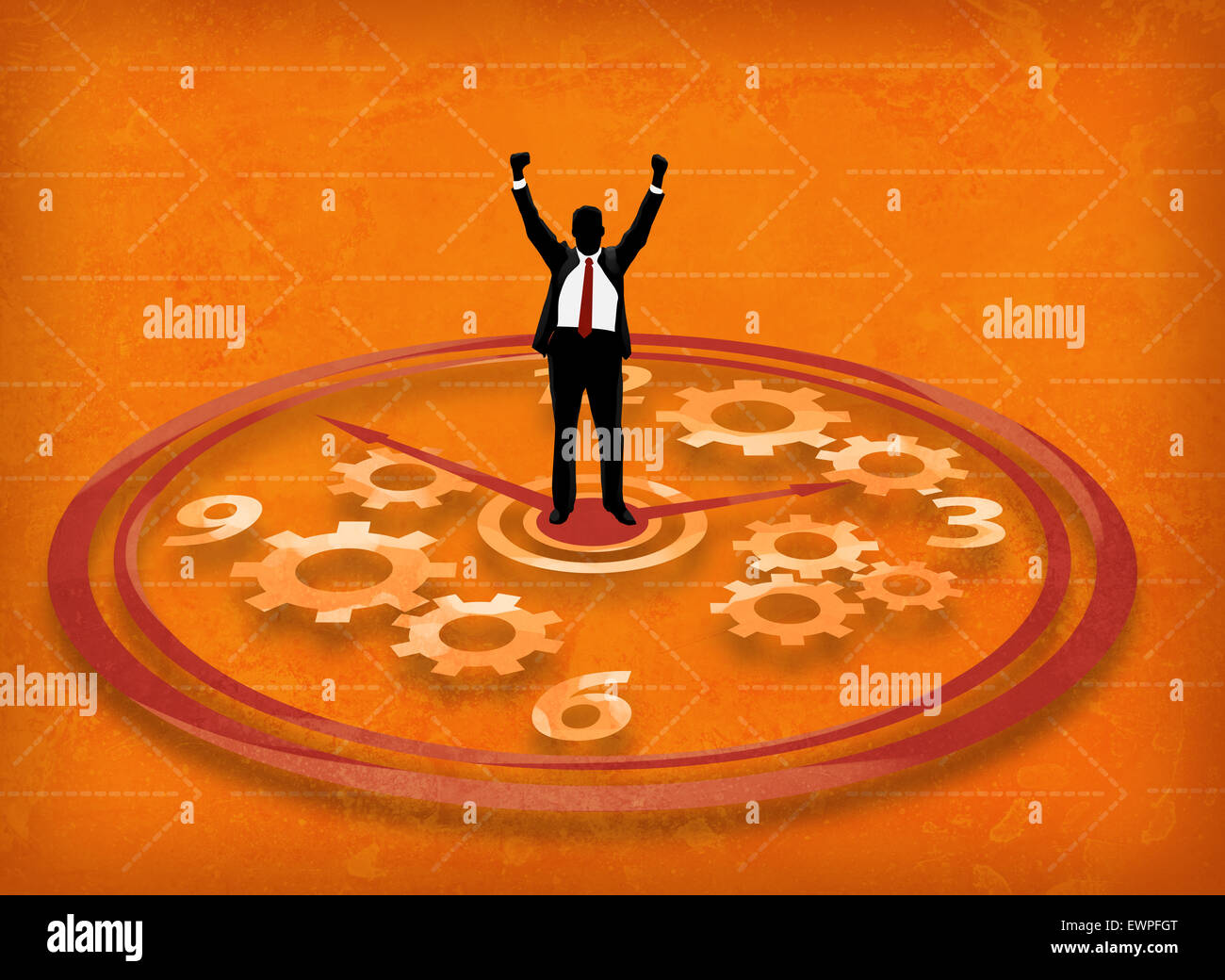Successful businessman standing clock Stock Photo - Alamy