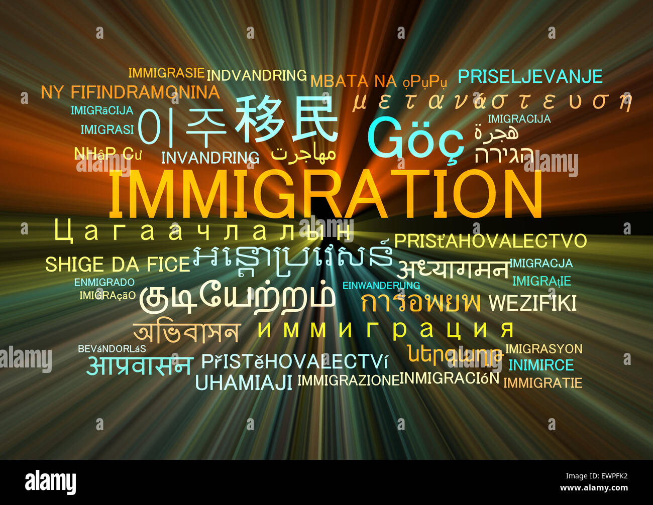 Immigration word cloud hi-res stock photography and images - Alamy