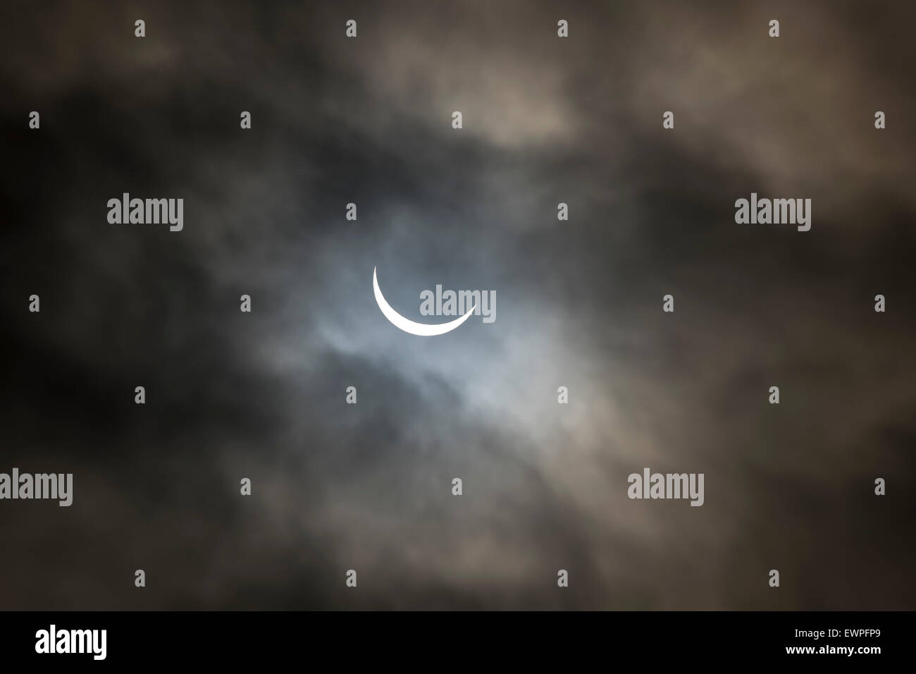 Partial solar eclipse of the sun Stock Photo - Alamy