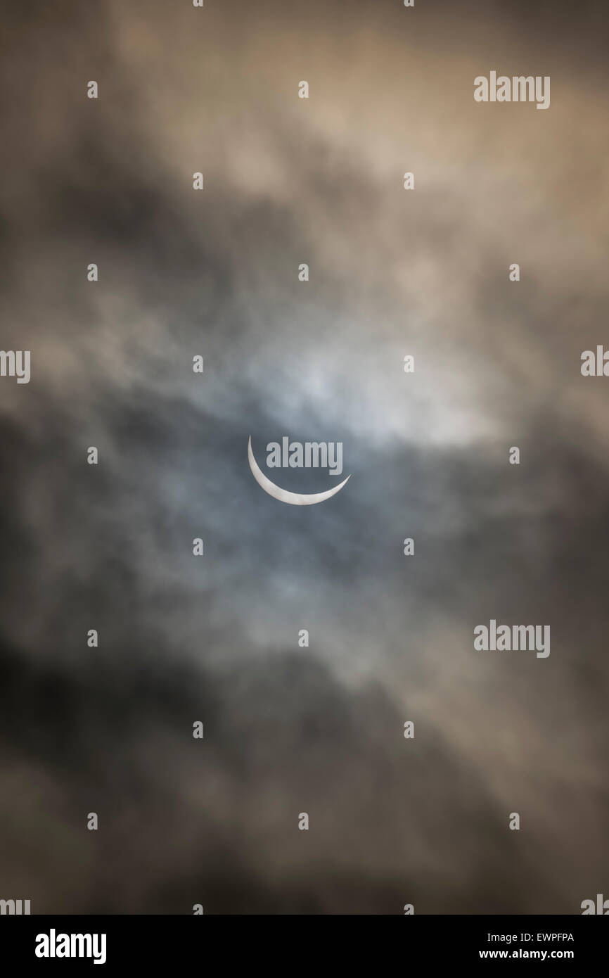 Partial solar eclipse of the sun Stock Photo - Alamy