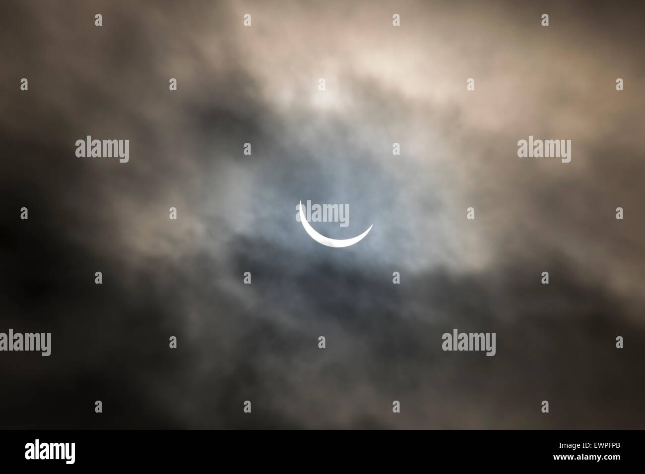 Partial solar eclipse of the sun Stock Photo - Alamy