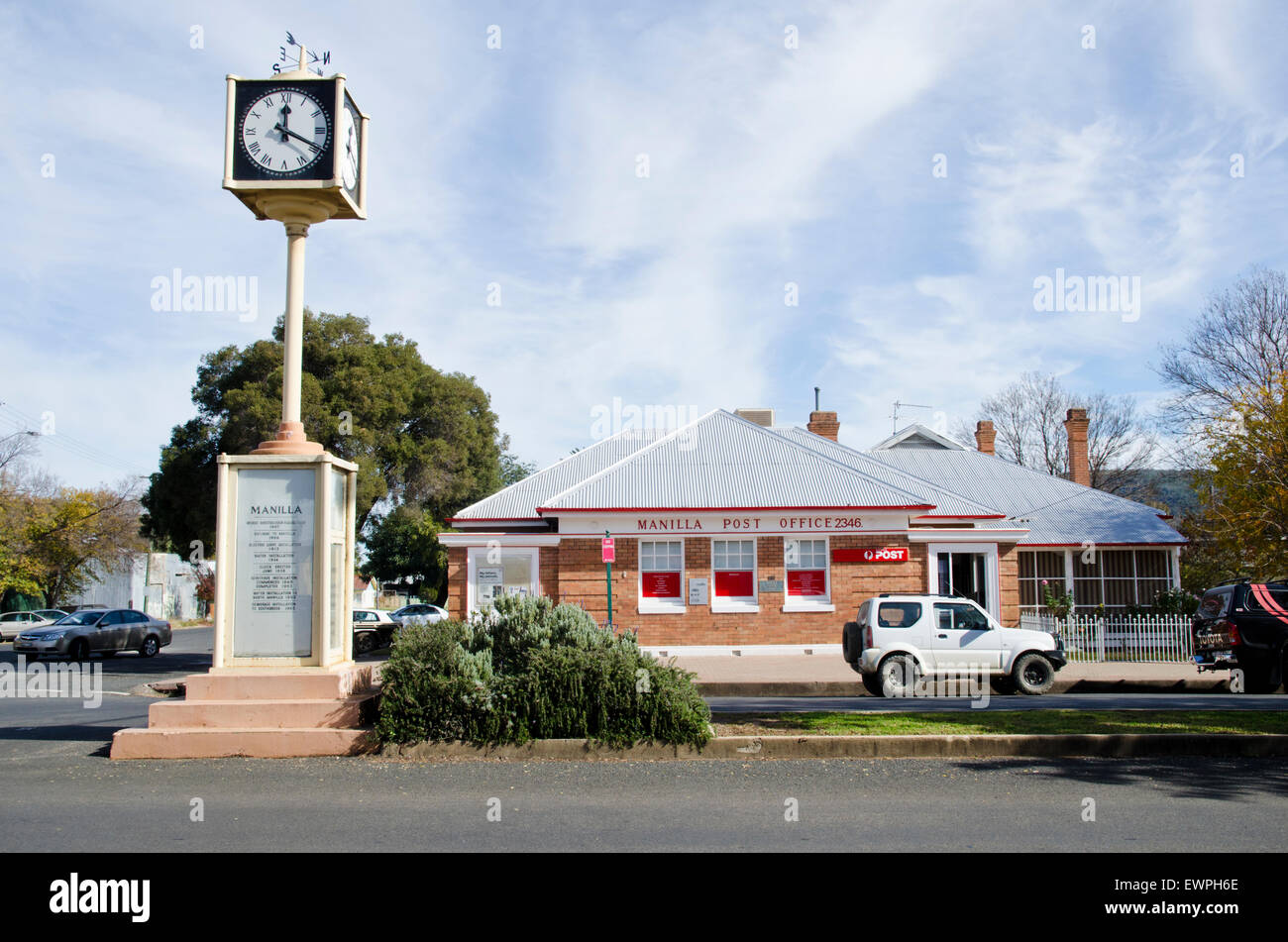 Clock tower and post office Manilla St. Manilla NSW Australia Stock ...