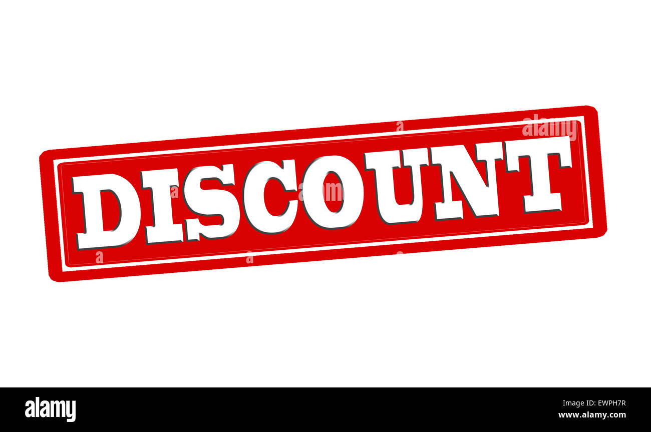Stamp with word discount inside, illustration Stock Photo - Alamy