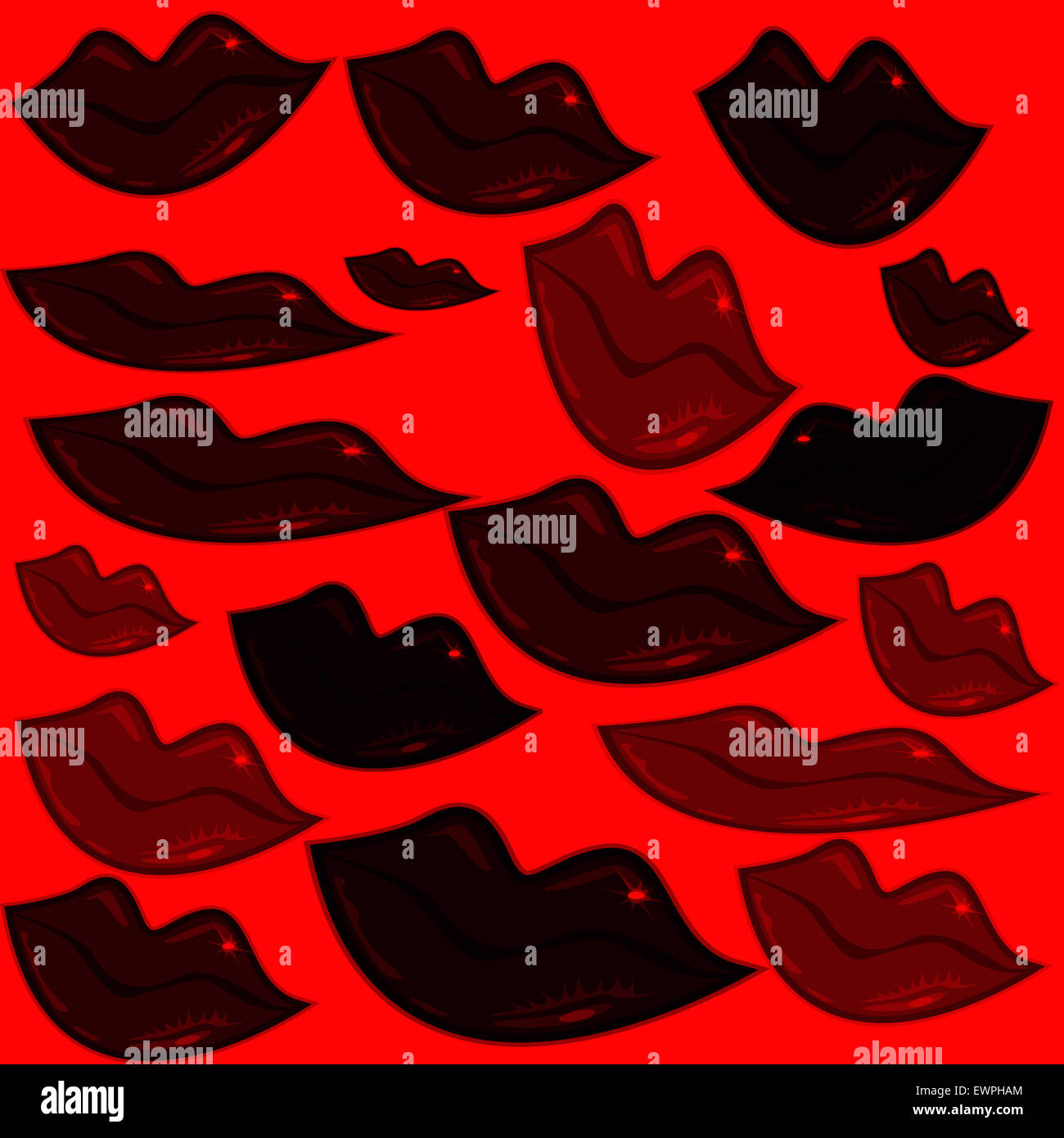 Set of lips illustrated on red Stock Photo - Alamy