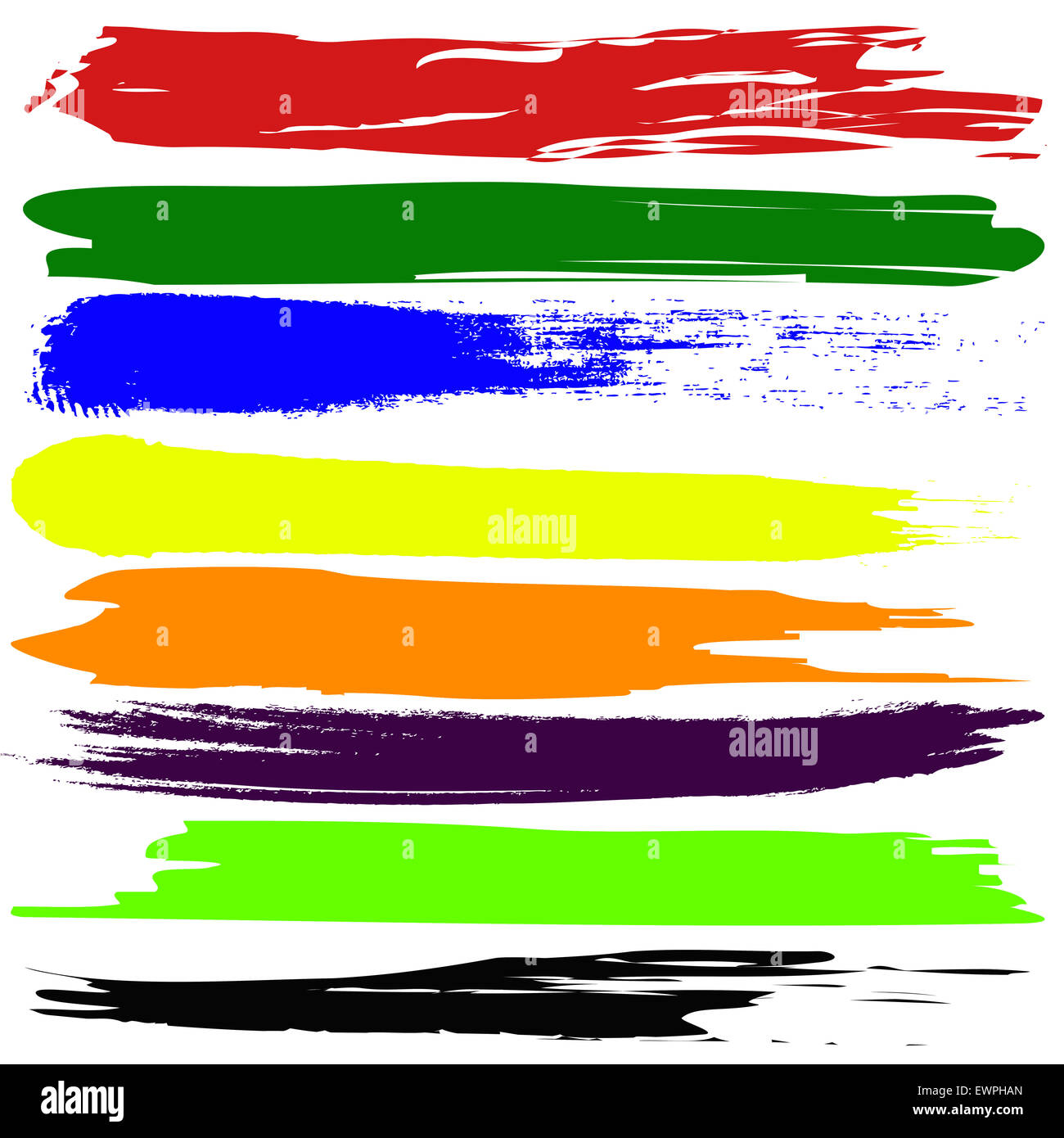 Colorful watercolor brush strokes, illustration Stock Photo - Alamy