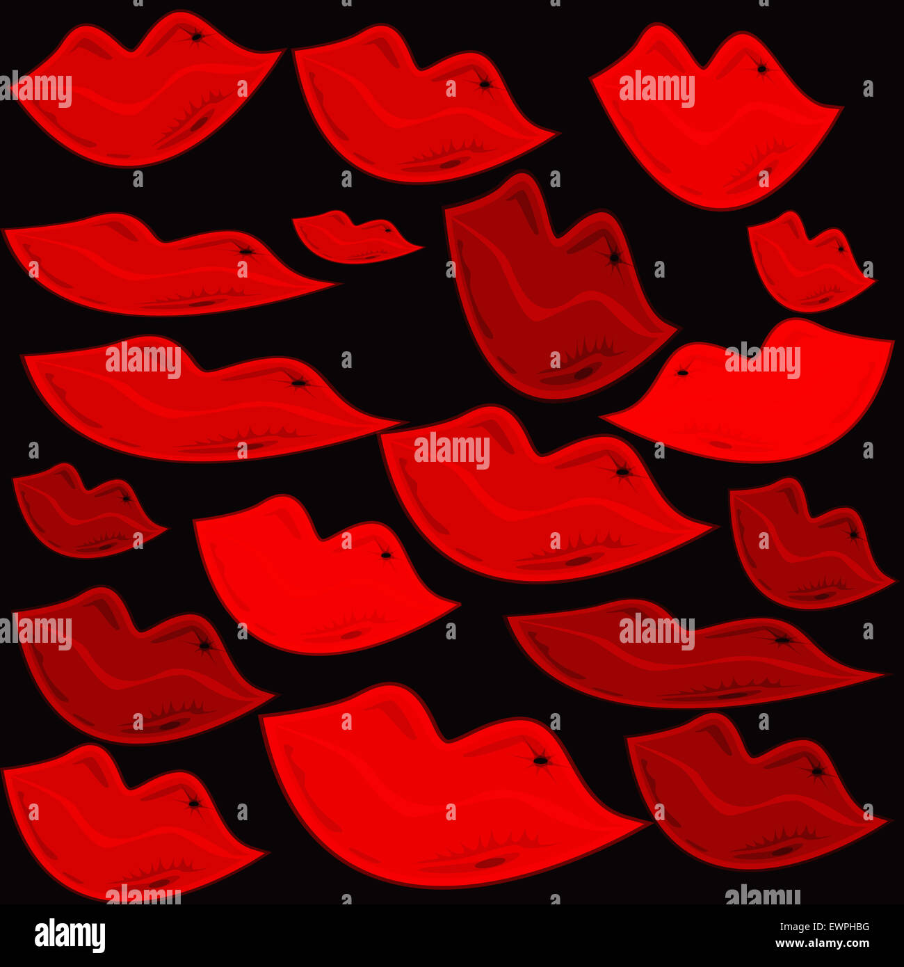 Set of lips illustrated on black Stock Photo - Alamy