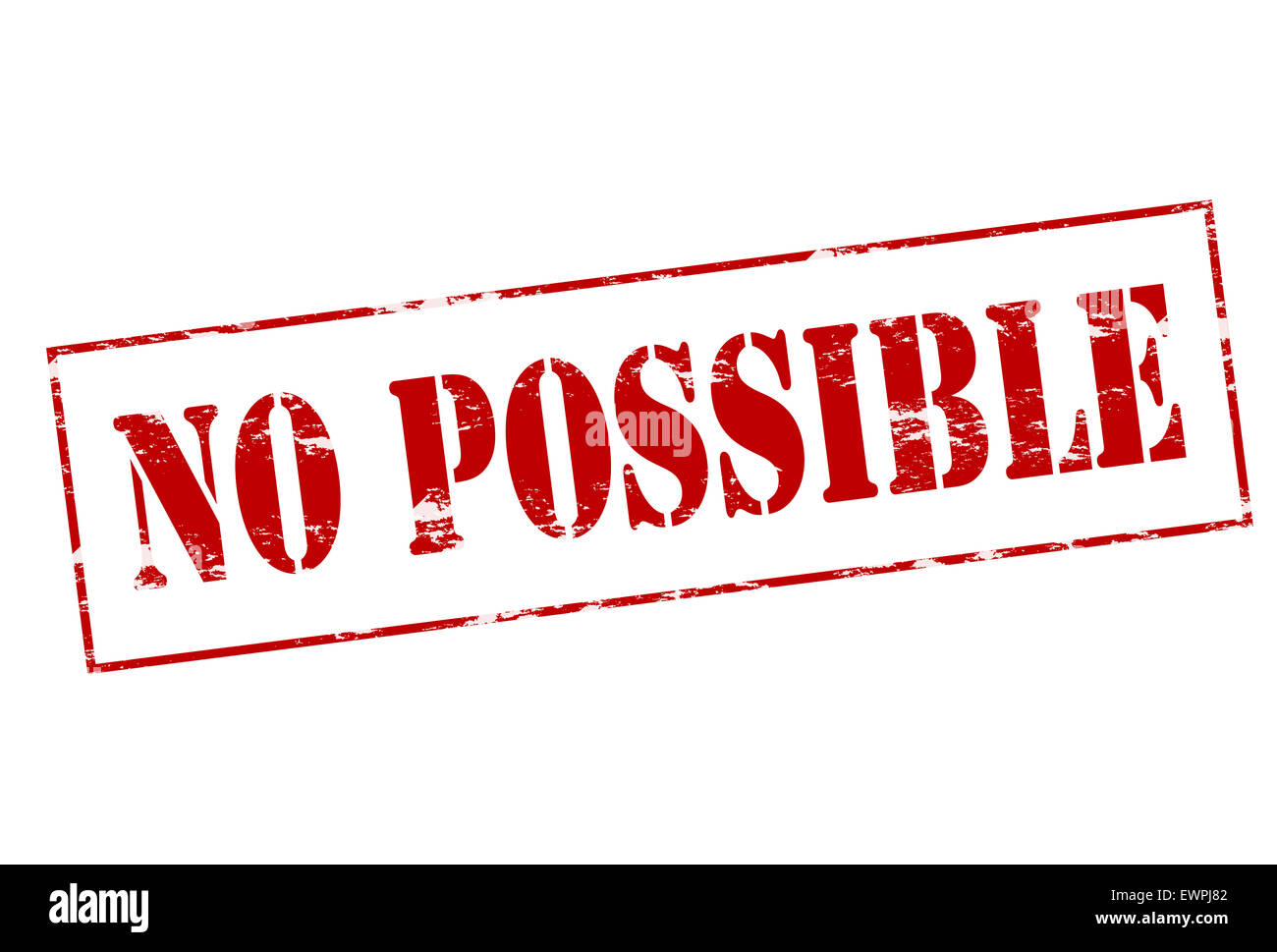Rubber stamp with text no possible inside, illustration Stock Photo - Alamy