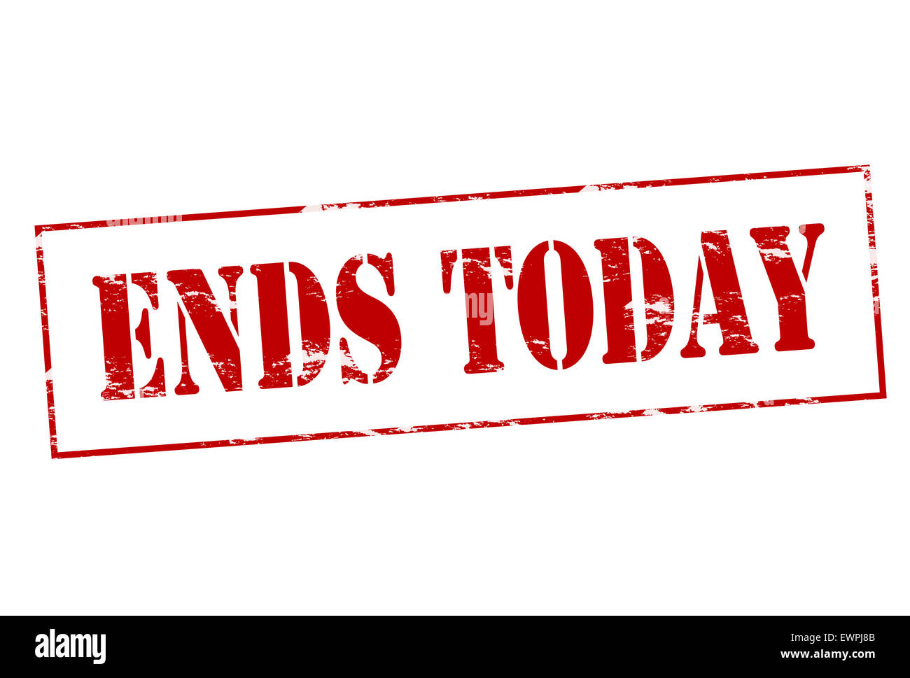 Rubber stamp with text ends today inside, illustration Stock Photo - Alamy