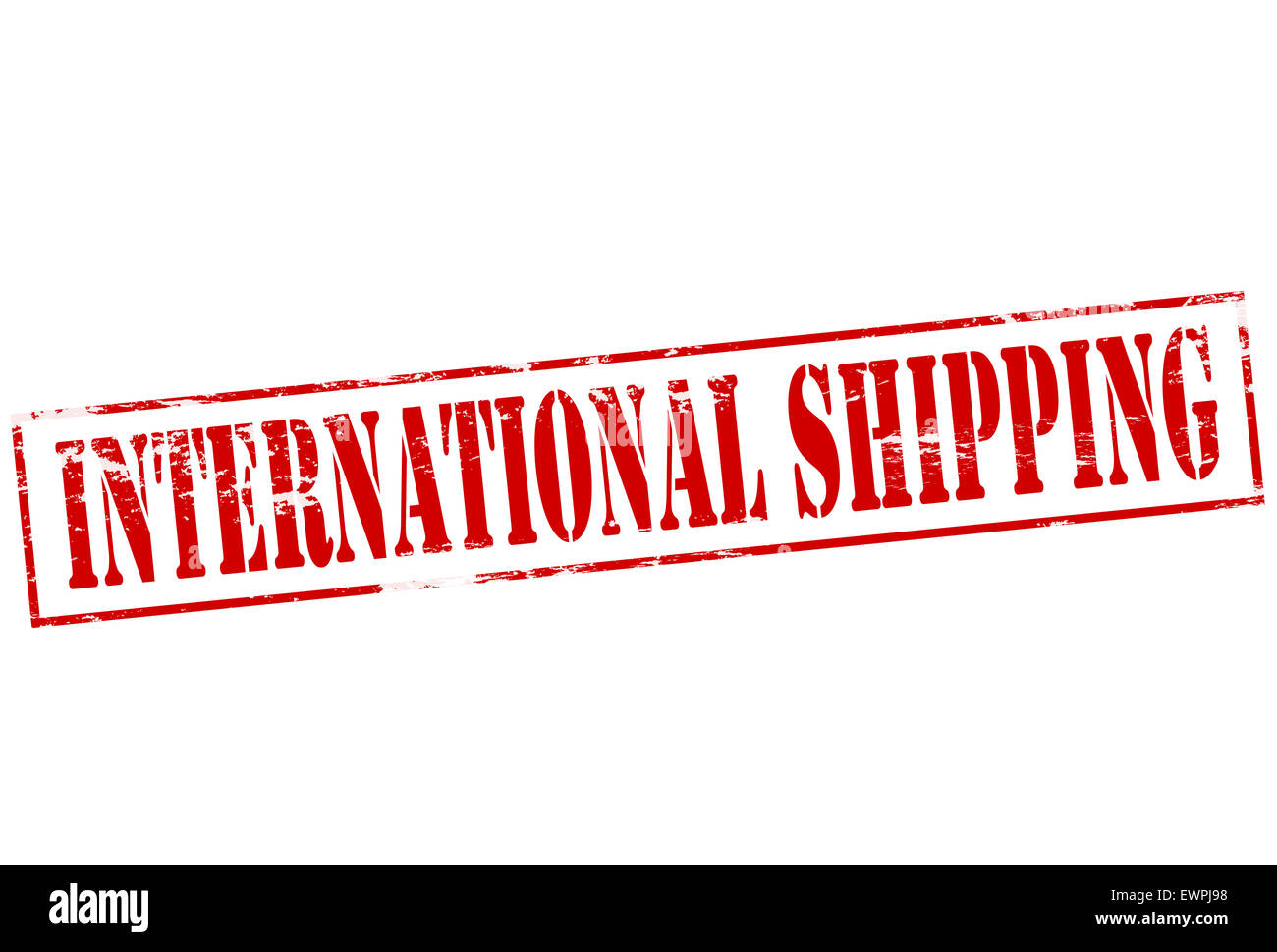 Rubber stamp with text international shipping inside, illustration ...