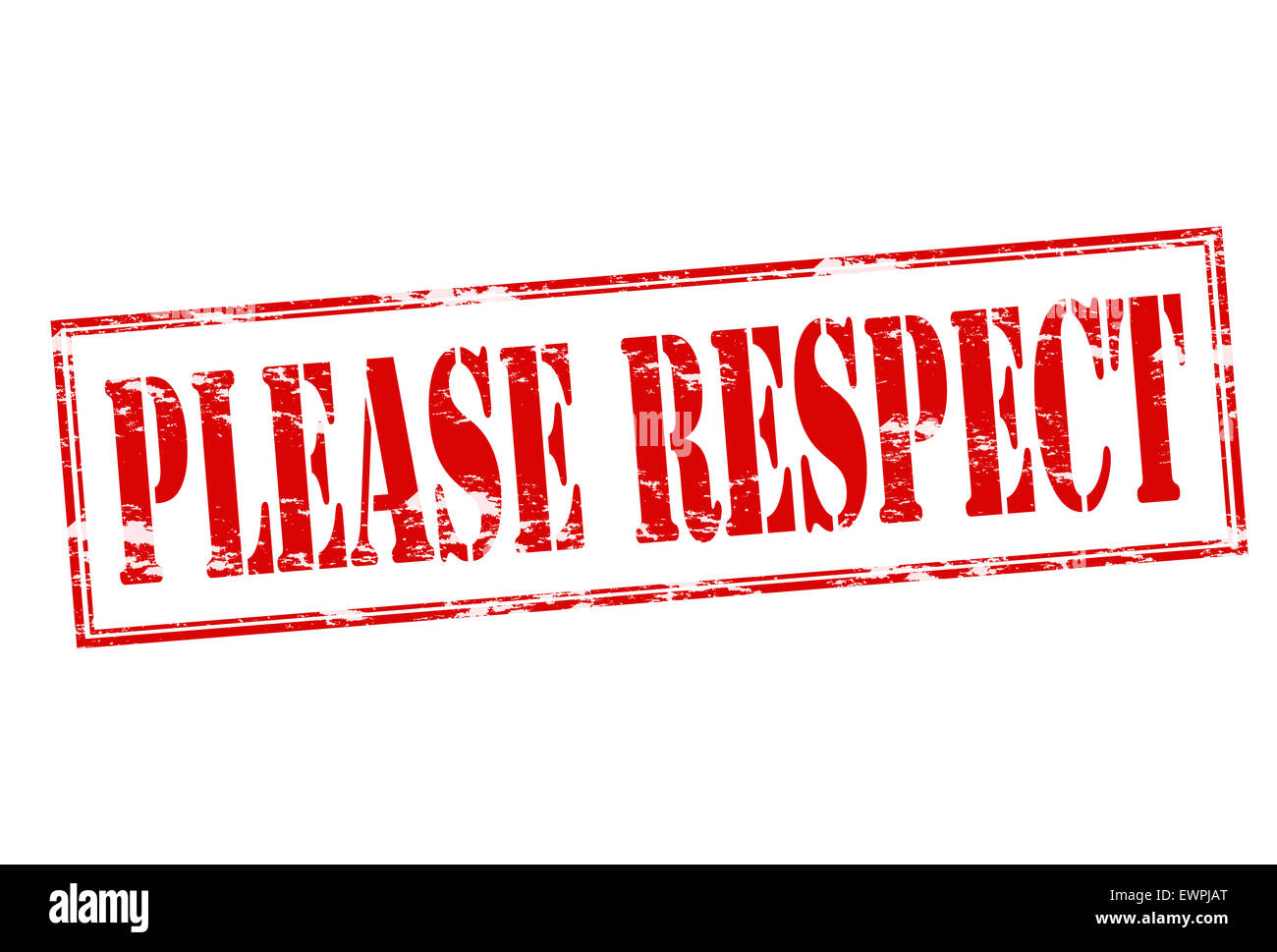 Rubber stamp with text please respect inside, illustration Stock Photo ...