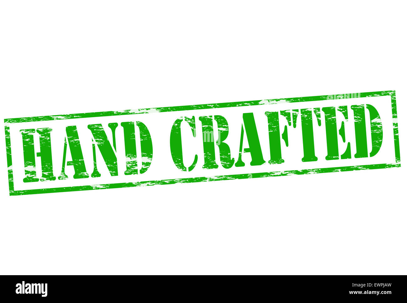 Rubber stamp with word handcrafted inside, illustration Stock Photo - Alamy