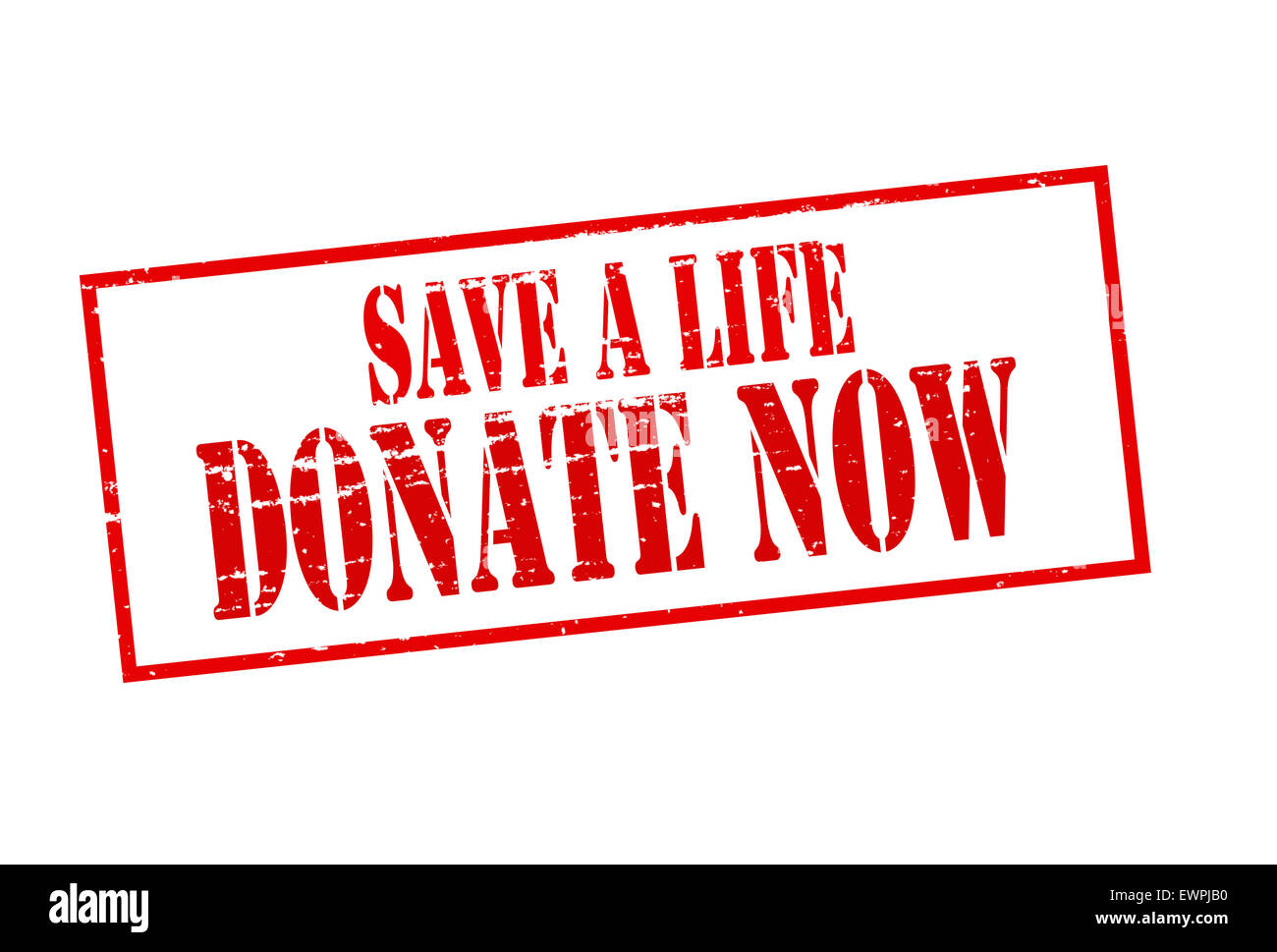 Rubber stamp with text save a life donate now inside, illustration ...