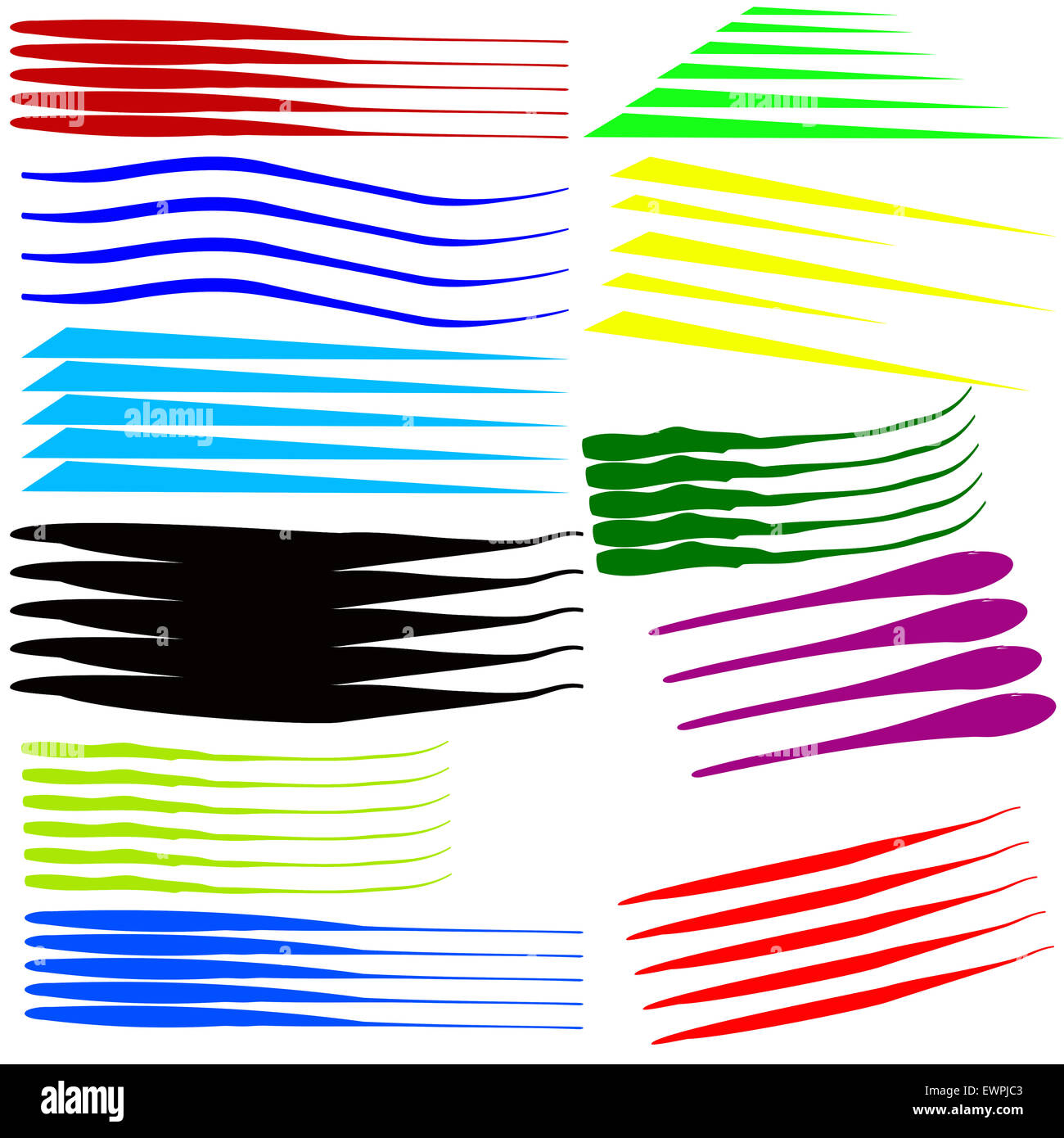 set of colorful brush strokes Stock Photo - Alamy