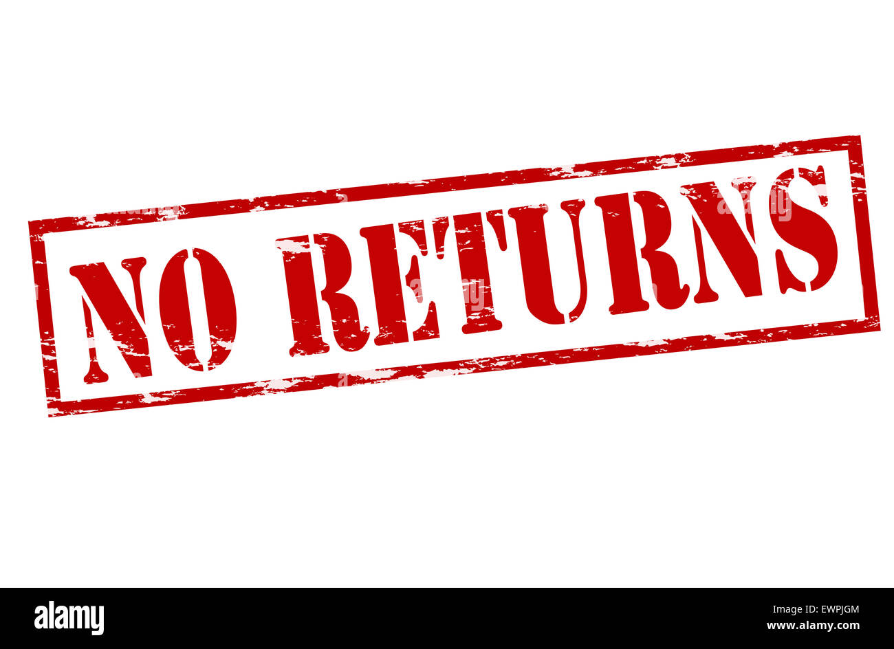 Rubber stamp with text no returns inside, illustration Stock Photo - Alamy