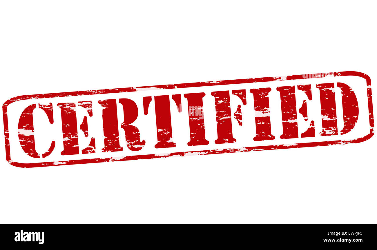 Rubber stamp with word certified inside, illustration Stock Photo - Alamy