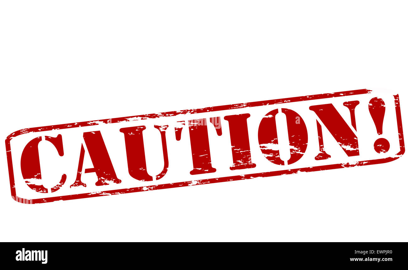 Rubber stamp with word caution inside, illustration Stock Photo - Alamy