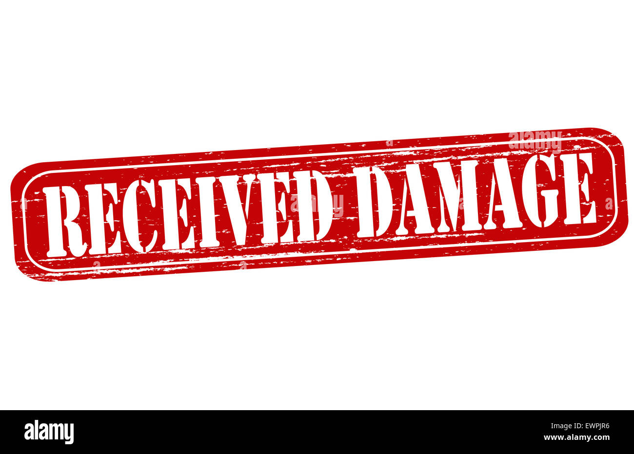 Rubber stamp with text received damage inside, illustration Stock Photo ...