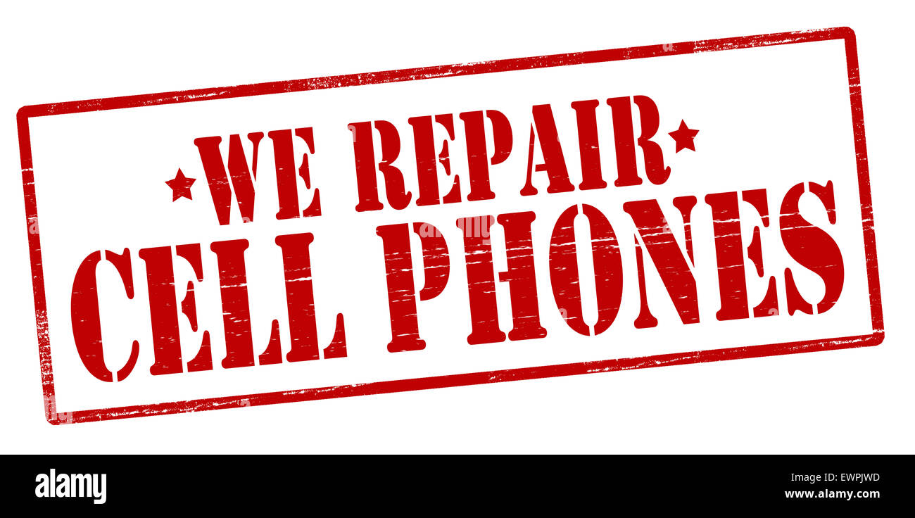 Rubber stamp with text we repair cell phones inside, illustration Stock ...