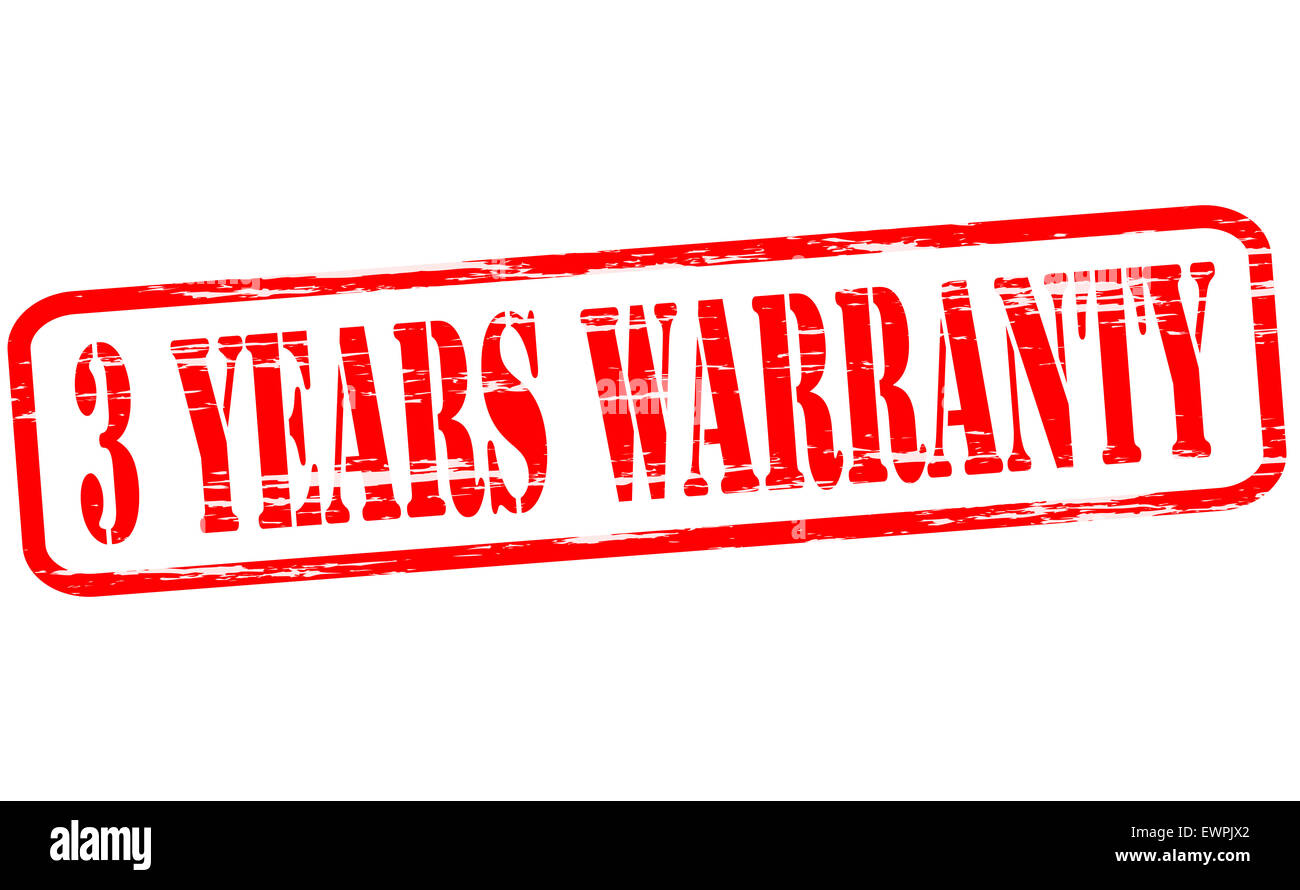 Rubber stamp with text three years warranty inside, illustration Stock ...