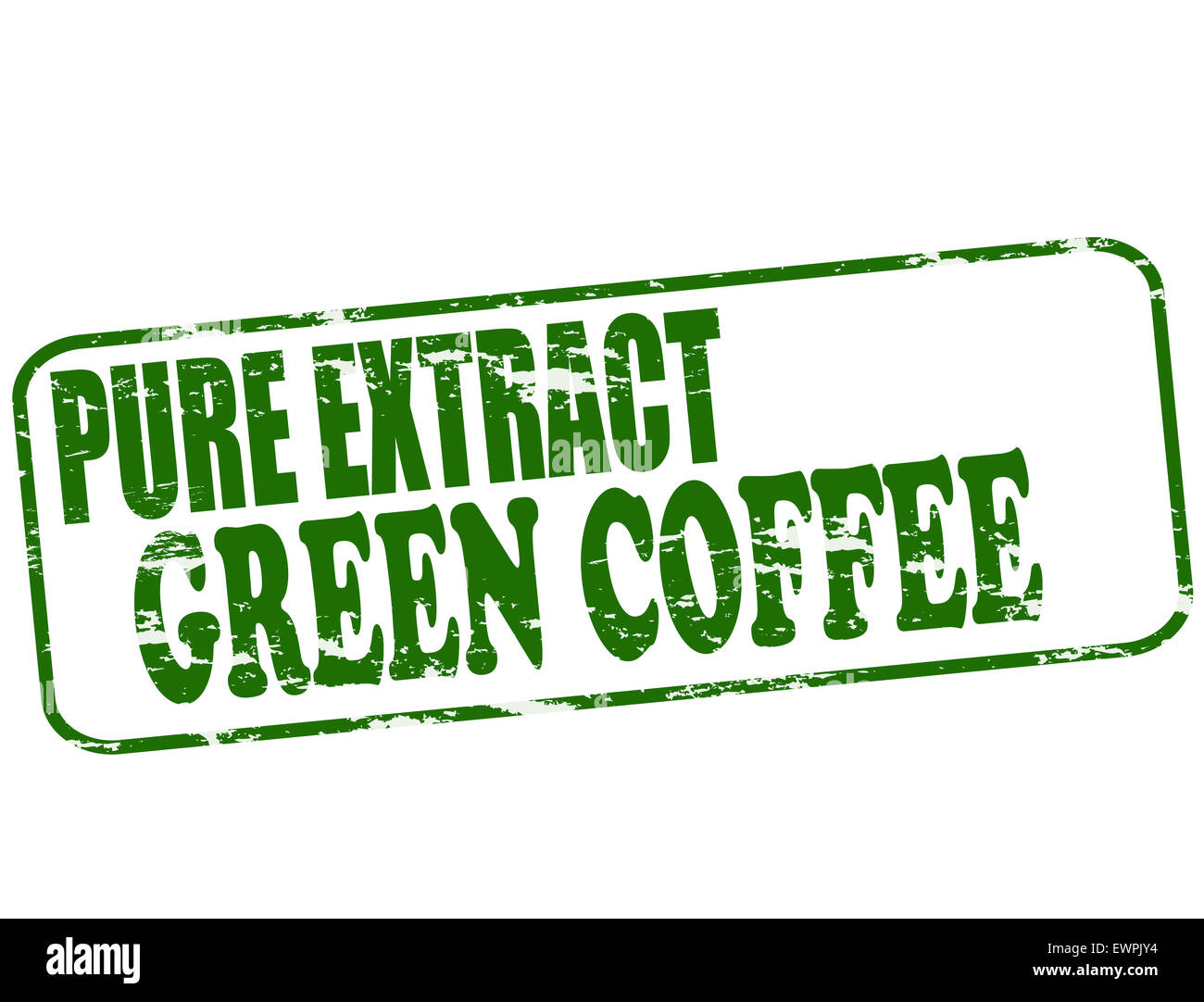 Rubber stamp with text pure extract green coffee inside, illustration ...