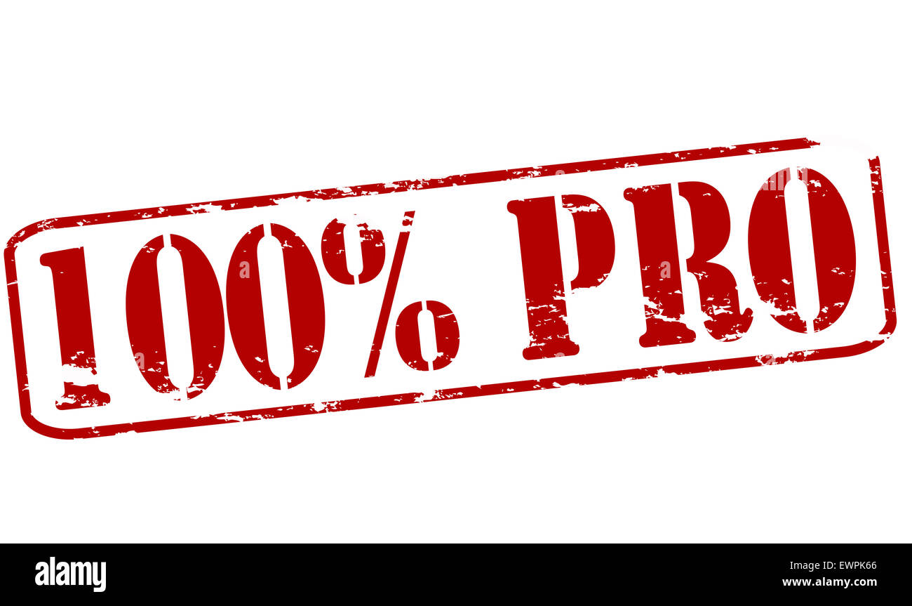 Rubber stamp with text one hundred percent pro inside, illustration ...