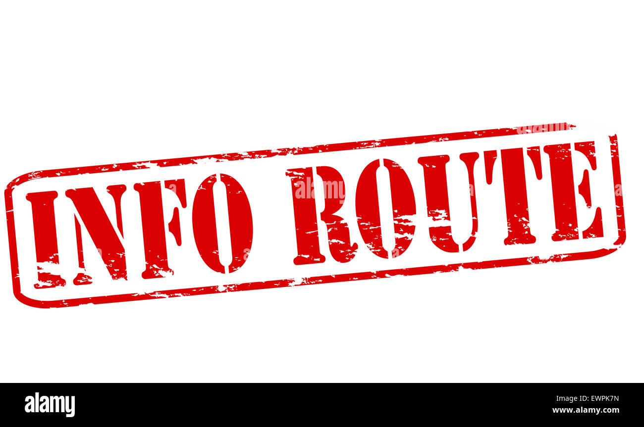 Rubber stamp with text info route inside, illustration Stock Photo - Alamy