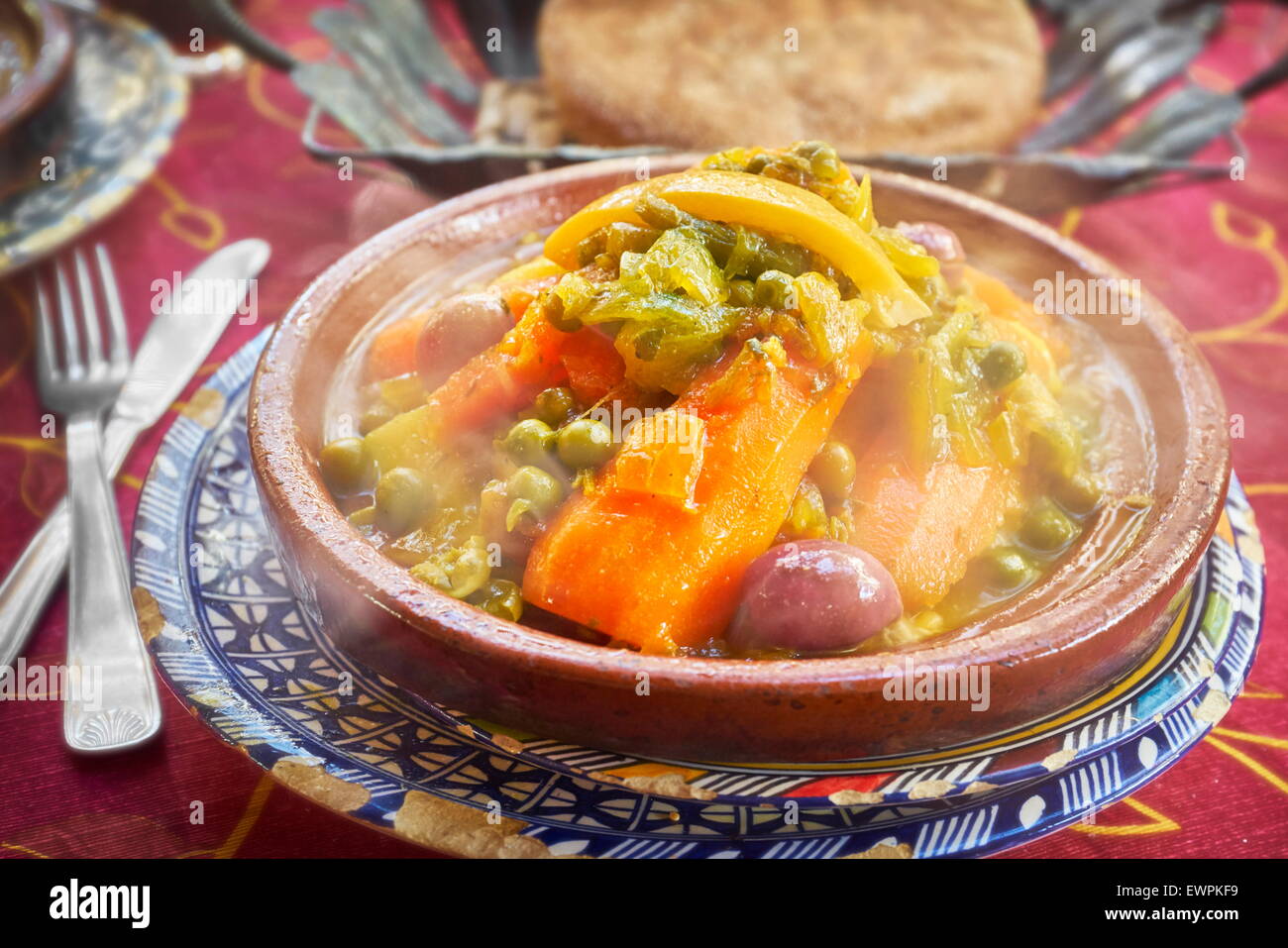 Traditional moroccan dish - tajine. Morocco Stock Photo - Alamy