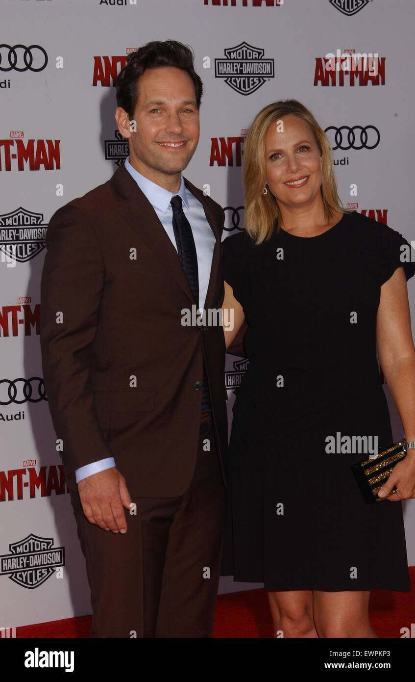 Hollywood, California, USA. 29th June, 2015. Paul Rudd & Wife attend ...