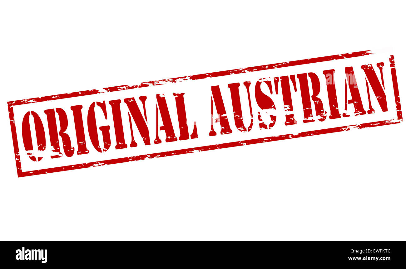 Rubber stamp with text original Austrian inside, illustration Stock ...