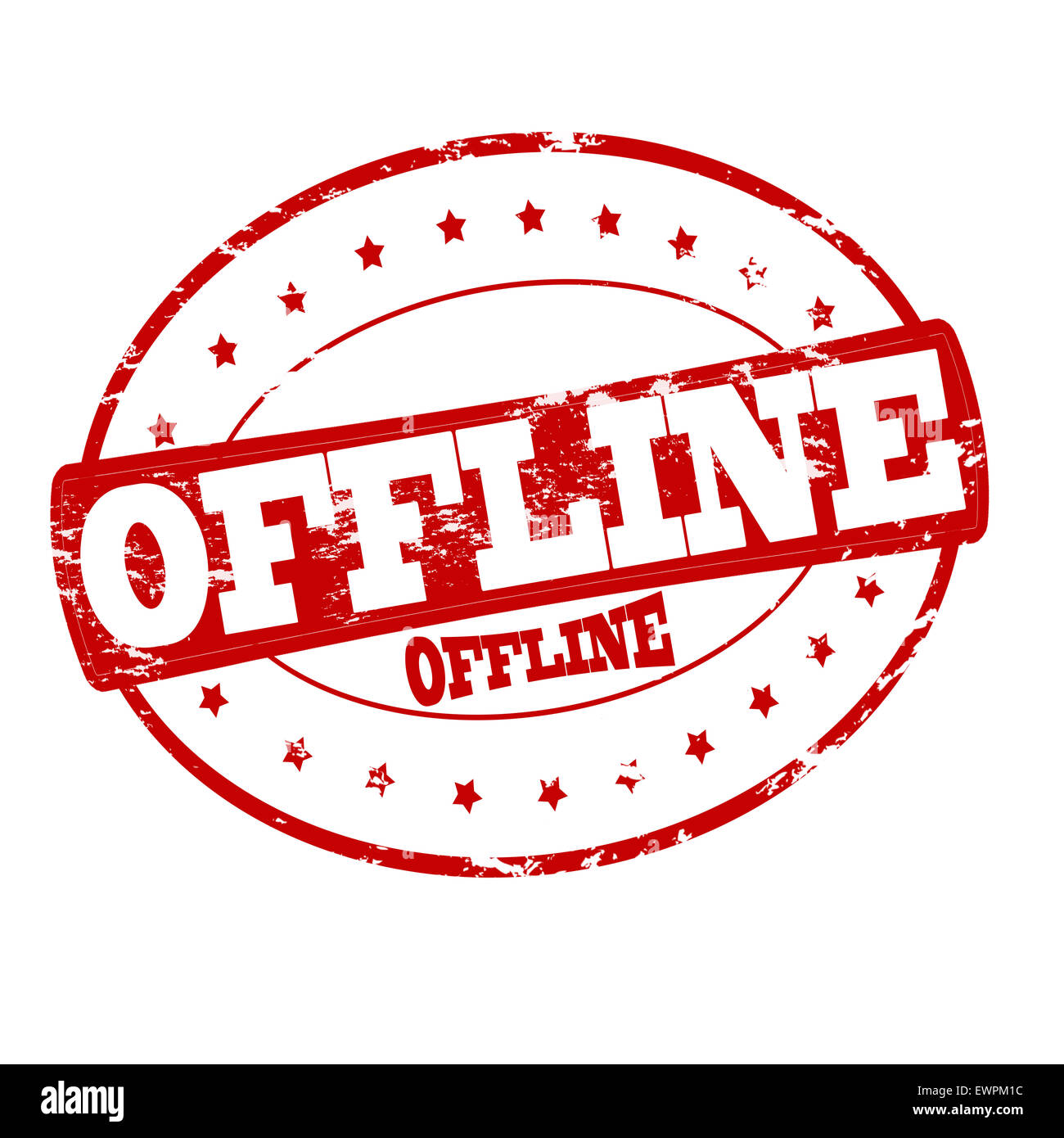 Rubber stamp with text off line inside, illustration Stock Photo - Alamy