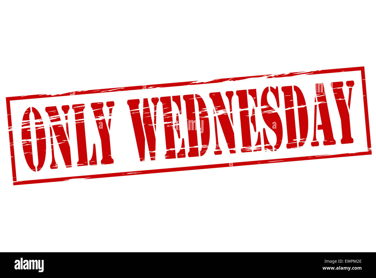 Rubber stamp with text only Wednesday inside, illustration Stock Photo ...
