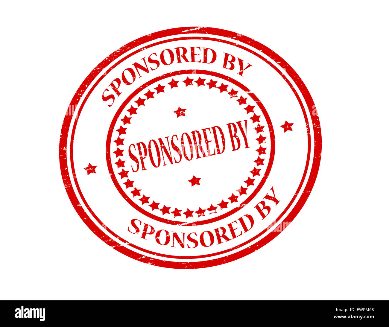 Stamp with text sponsored by inside, illustration Stock Photo - Alamy