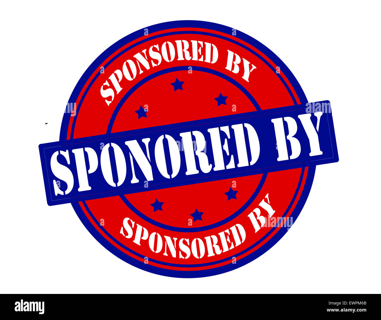 Stamp with text sponsored by inside, illustration Stock Photo - Alamy