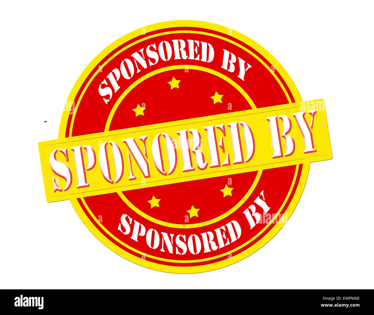 Stamp with text sponsored by inside, illustration Stock Photo - Alamy
