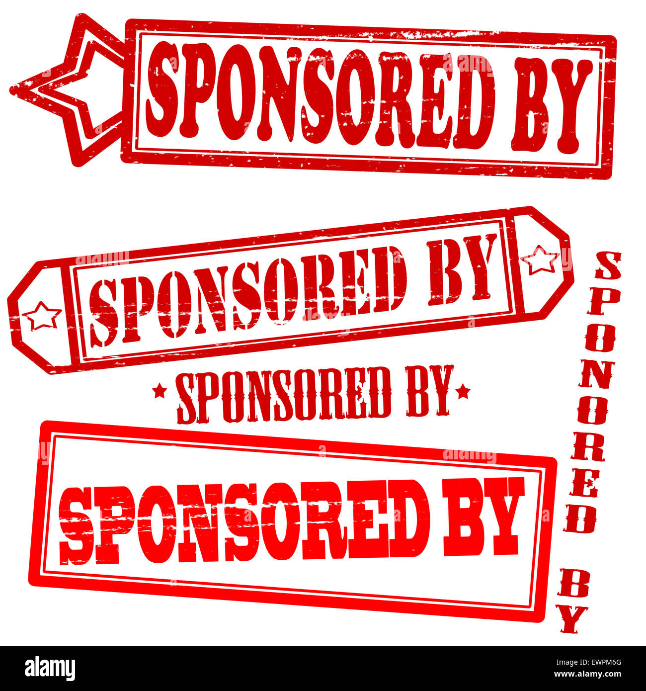 Set of rubber stamps with text sponsored by inside, illustration Stock ...