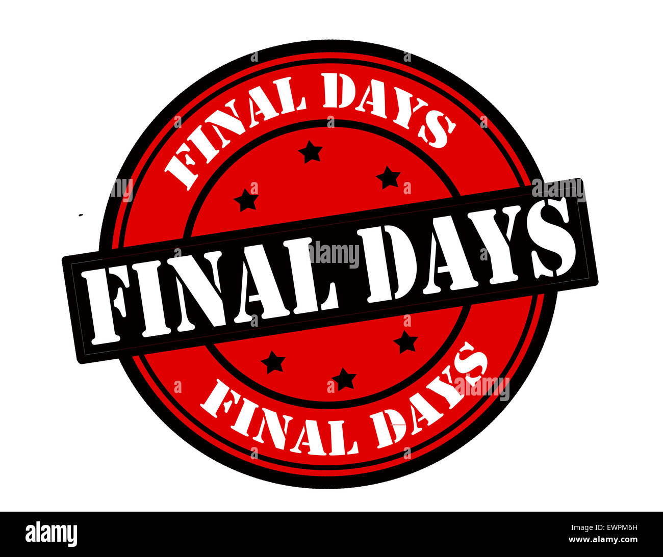 Stamp with text final days inside, illustration Stock Photo - Alamy