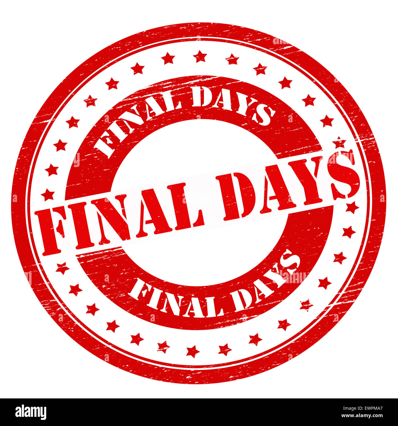 Stamp with text final days inside, illustration Stock Photo - Alamy