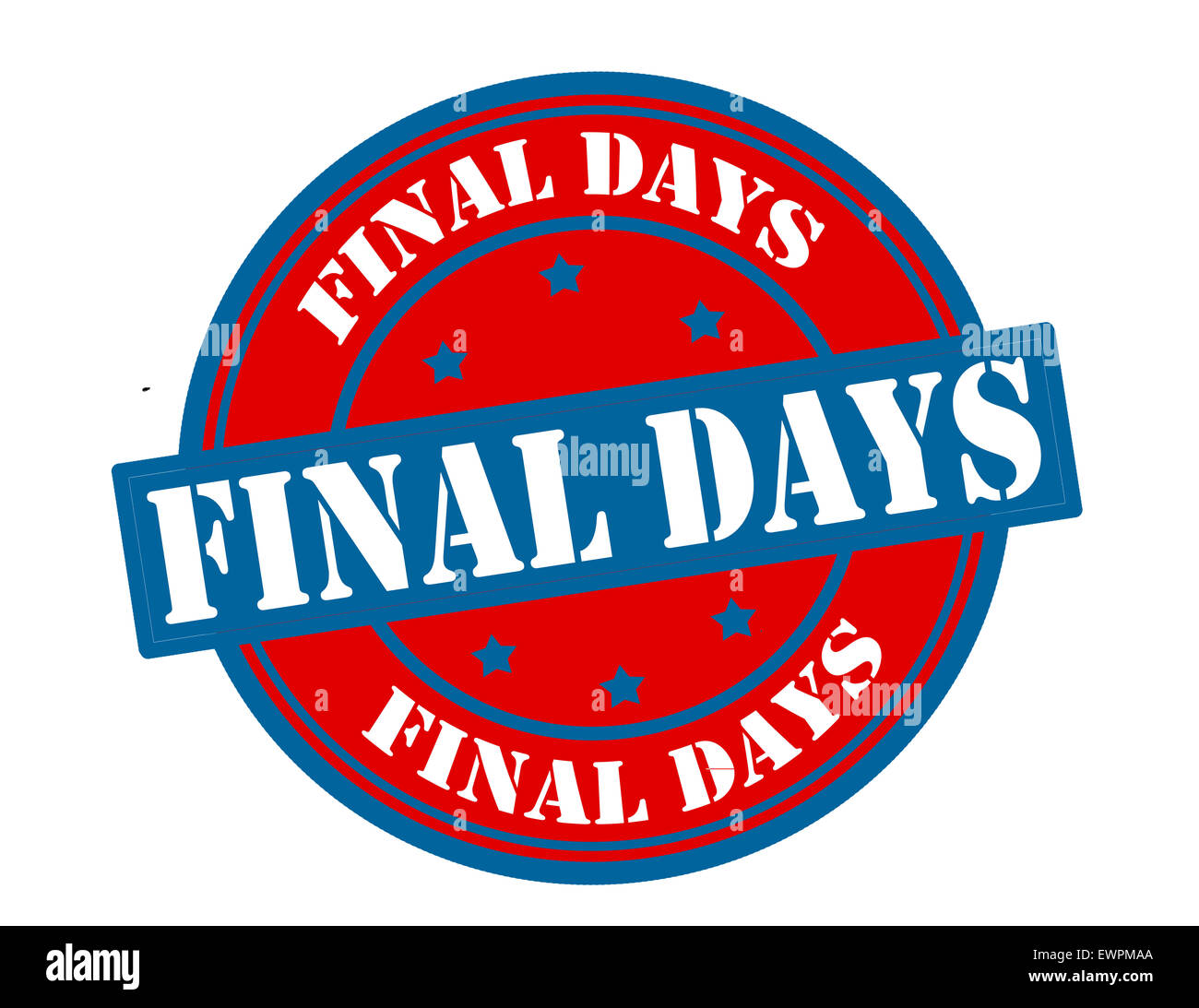 Stamp with text final days inside, illustration Stock Photo - Alamy