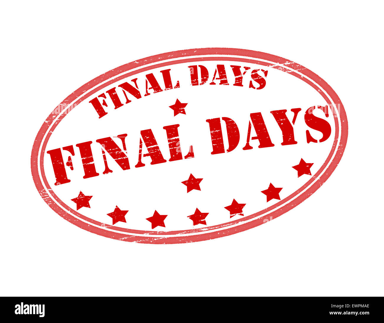 Stamp with text final days inside, illustration Stock Photo - Alamy